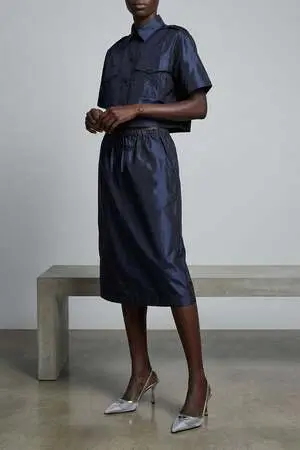 Prada Silk Shirt With Structured Epaulettes
