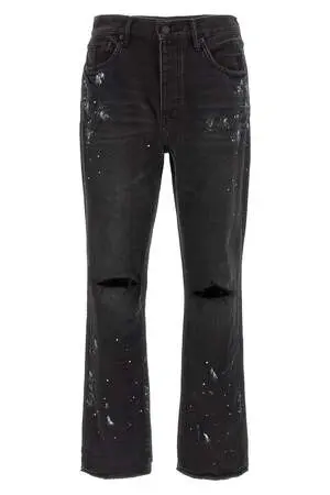 PURPLE BRAND Brand Jeans P011 Knee Slit Paint - Black