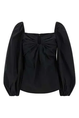 Carolina Herrera Puff Sleeve Sweetheart' Top - Black