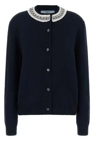 Prada Jewel Collar Cardigan - Blue