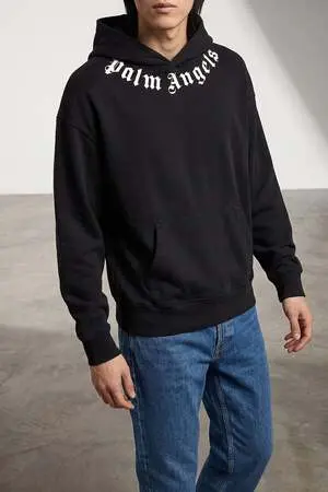 Palm Angels Hoodie With Curved Gothic Logo