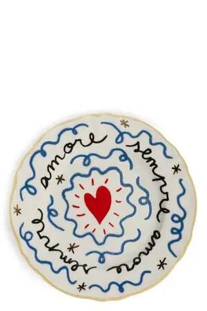 BITOSSI Cuore' Small Plate With Gold Detailing - Multi
