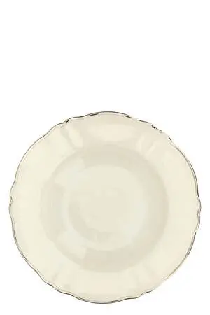 BITOSSI Parisienne Silver Rim' Soup Plate - White