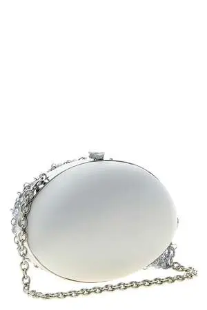 SELF-PORTRAIT Oval Clutch With Crystal Mesh