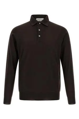 LARMERI STUDIO Fine-knit Polo Shirt - Brown