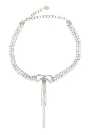 SELF-PORTRAIT Double Crystal Bow Necklace
