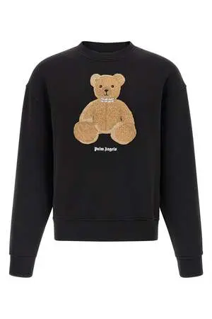 Palm Angels Sweatshirt Textured Bear Detail - Black