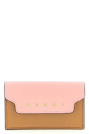 Marni Business Card Holder In Saffiano Leather - Multi