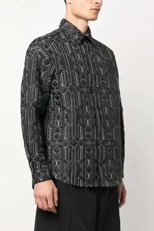 Palm Angels Overshirt 'all Monogram Quilted