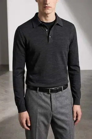 LARMERI STUDIO Fine-knit Polo Shirt