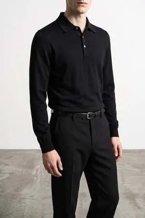 LARMERI STUDIO Finely Knitted Polo Shirt
