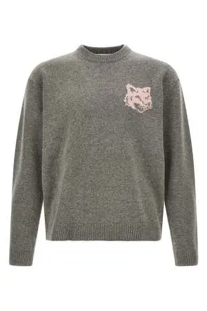 Maison Kitsuné Intarsia 'fox Head' Sweater - Gray
