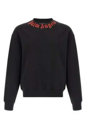 Palm Angels Sweatshirt With Gothic Logo - Black