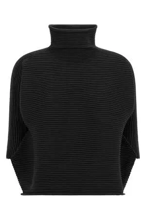 PLEATS PLEASE Zig Zag Knit" Blouse - Black