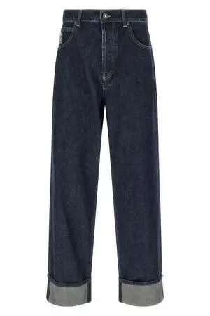 Marni Jeans With Embroidered Logo - Blue