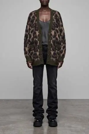 R13 Oversized Animal Print Cardigan