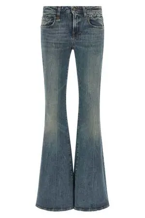 R13 Flared Jeans With Distressed Details