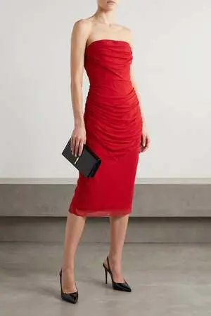 Carolina Herrera Strapless Ruched Dress