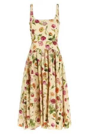 Carolina Herrera Printed Cotton Dress - Beige
