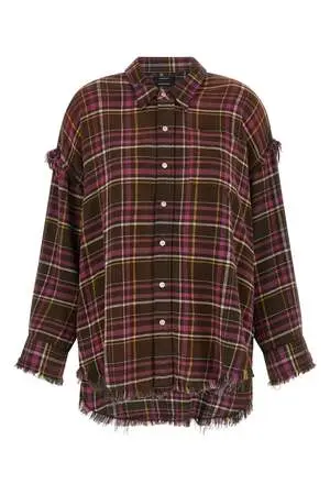 R13 Frayed-seam Plaid Shirt - Multi