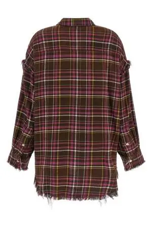 R13 Frayed-seam Plaid Shirt