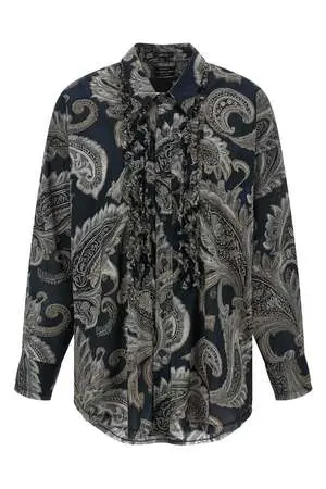 R13 Oversized Shirt With Frayed Edges