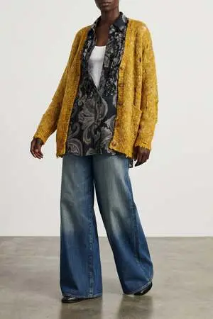 R13 Oversized Shirt With Frayed Edges