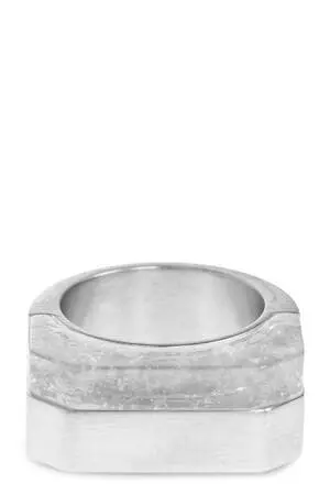 Rick Owens Double Crystal Hollywood Palladium-finish Ring