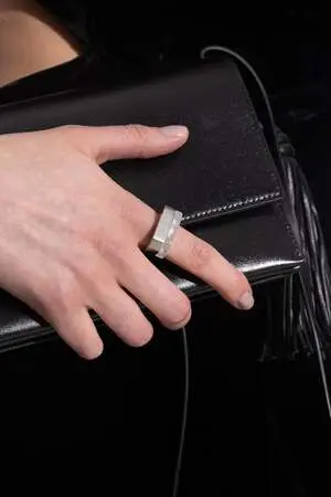 Rick Owens Double Crystal Hollywood Palladium-finish Ring