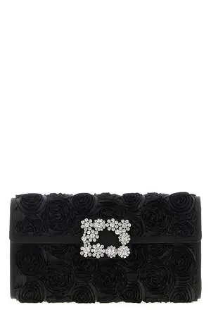 ROGER VIVIER Envelope Flap Rose Flower Buckle' Clutch