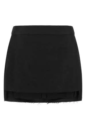 Rick Owens Mini Skirt Raw-cut Hem