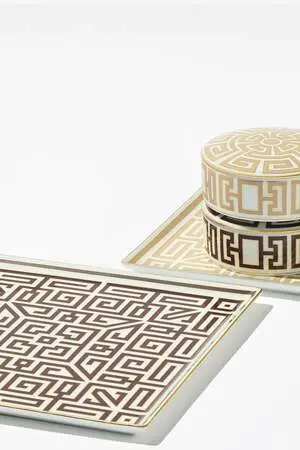 GINORI 1735 Square Tray With Geometric Pattern