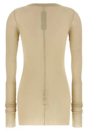 Rick Owens Ribbed T-shirt With Raw-cut Hem