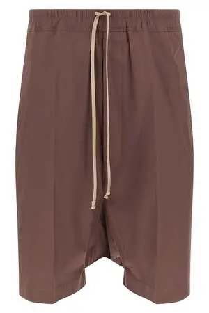 Rick Owens Shorts With Dropped Crotch - Brown