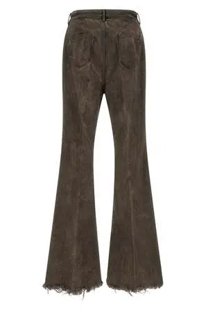 Rick Owens Bolan Bootcut Jeans With Frayed Hem