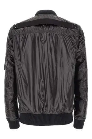 Rick Owens Bomber Jacket With Sleeve Pocket - Black