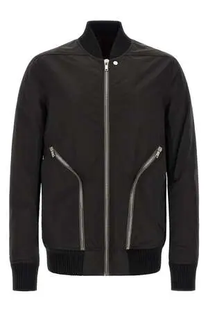 Rick Owens Bomber With Diagonal Zips - Black