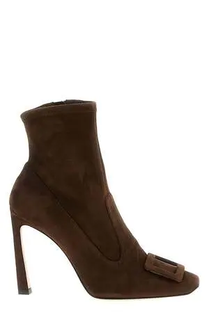 ROGER VIVIER Ankle Boots 'trompette Stitching Bootie 100 - Brown