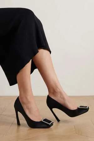 ROGER VIVIER Trompette Pumps With Strass Buckle