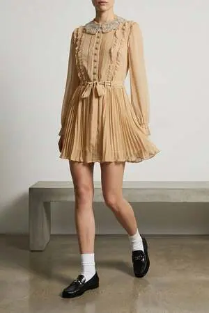 SELF-PORTRAIT Mini Dress With Embellished Collar