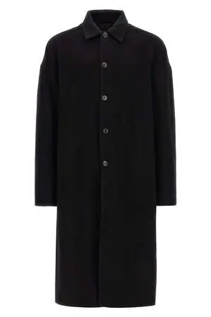 Rick Owens Single-breasted Virgin Wool Coat - Black