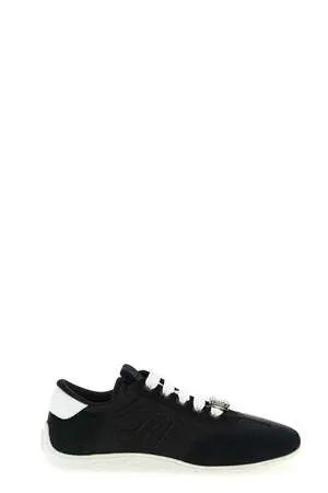 ROGER VIVIER Viv Low Sneaker With Crystal Buckle