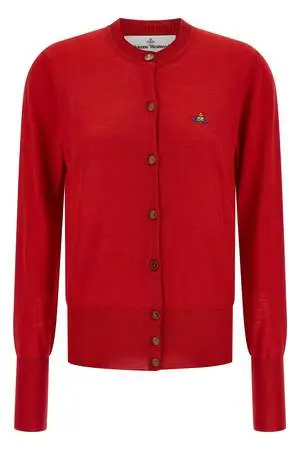 VIVIENNE WESTWOOD Cardigan With Embroide Orb Logo - Red