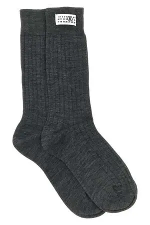 MAISON MARGIELA Numeric Signature Socks - Gray