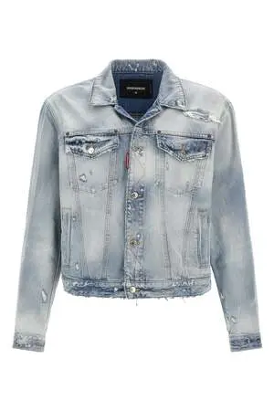 Dsquared2 Vintage-effect Denim Jacket - Light Blue