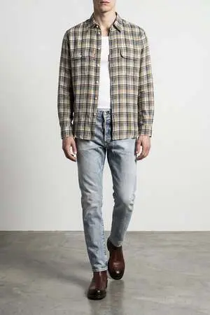 Dsquared2 Linen Shirt With Red Logo Tag