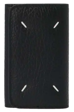 MAISON MARGIELA Grained Leather Key Case - Black