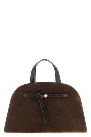 Tory Burch Romy Suede Bauletto Bag With Knotted Belt Detail - Brown