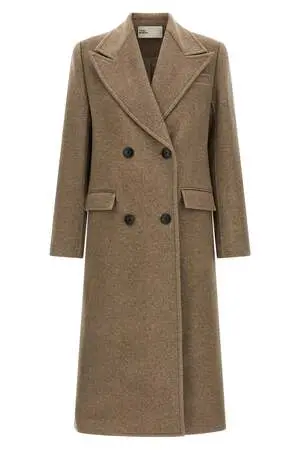 Tory Burch Sartorial Double-breasted Wool Coat - Beige