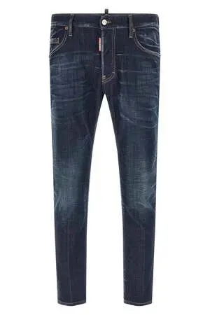 Dsquared2 Jeans With Leather Logo Patch - Blue